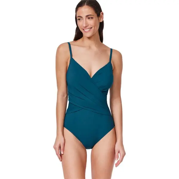 GOTTEX Tutti Frutti V-neck Surplice One Piece - Petrol
