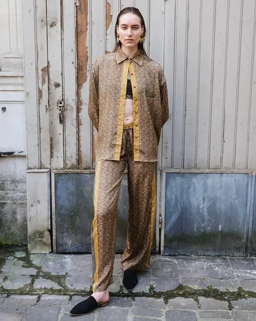 MONZLAPUR Paisley Motif Long Sleeve Shirt - Mustard