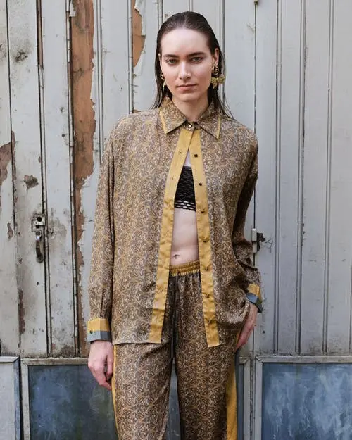 MONZLAPUR Paisley Motif Long Sleeve Shirt - Mustard