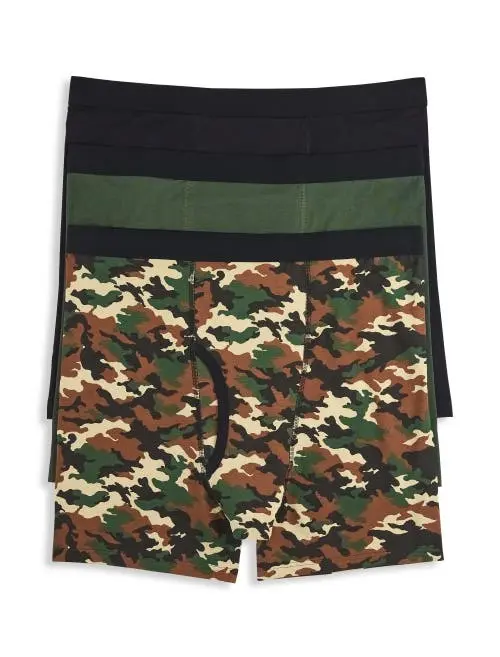 HARBOR BAY BY DXL Big & Tall 3-pk Active Stretch 4 Inch Boxer Briefs - Caviar Camo