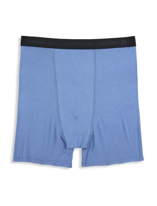 HARBOR BAY BY DXL Big & Tall Modal 4 Inch Stretch Boxer Briefs - Moonlight Blue