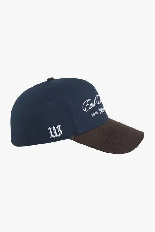 WeWoreWhat Corduroy Baseball Cap - Navy/white