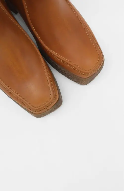 STIVALI NEW YORK Agathe Platform Ankle Boots - Cognac