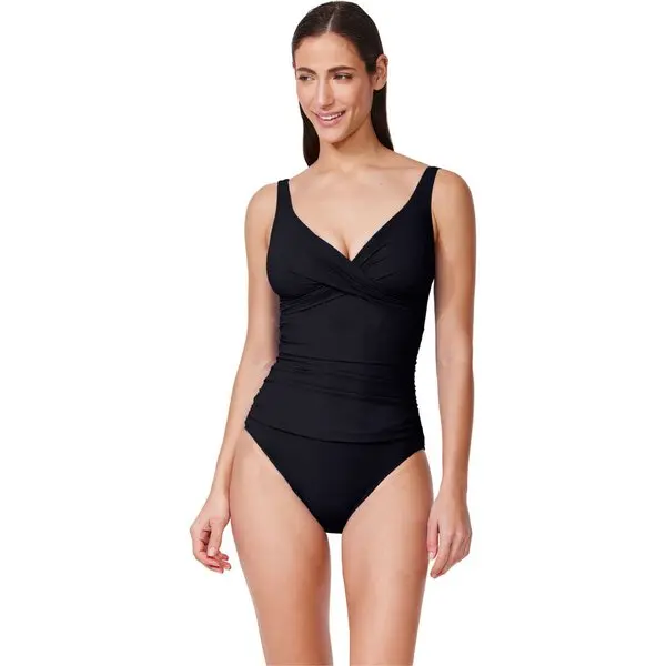 GOTTEX Twist Front V-neck One Piece - Black