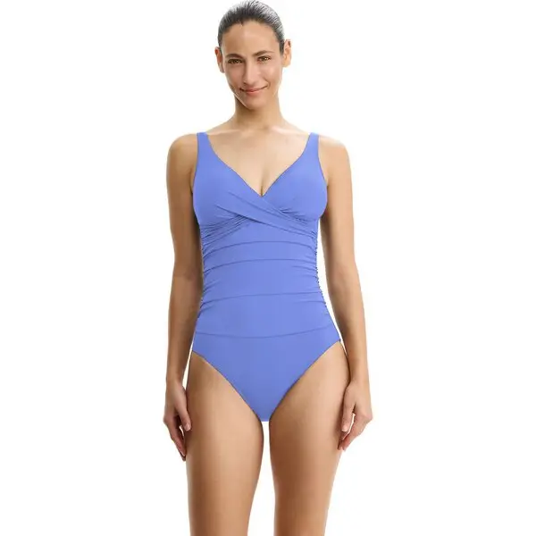 GOTTEX Tutti Frutti Twist Front V-neck One Piece - Periwinkle