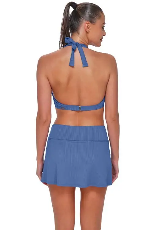 SUNSETS Allison Swim Skirt Bottoms - Harbor Blue Sandbar Rib