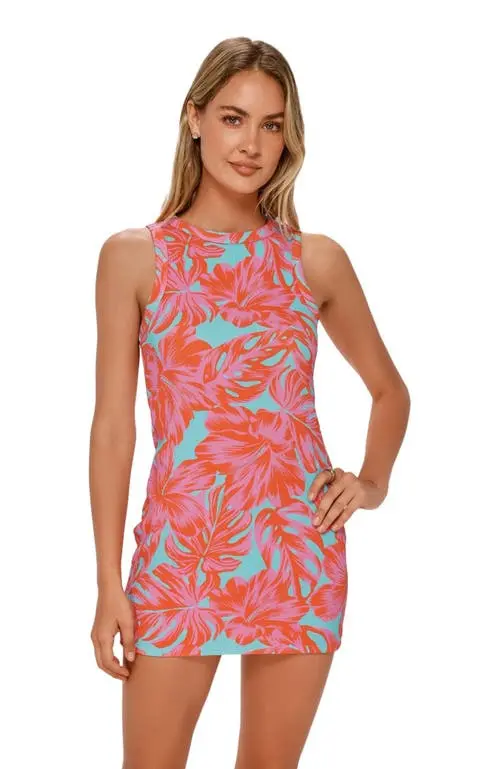 SWIM SYSTEMS Giovanna Cover-up Dress - Palm Daze Rib