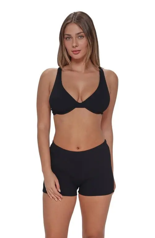 PACIFICA BY SUNSETS Emery Underwire Bikini Swimsuit Top D Cup - Black Pacifica Rib