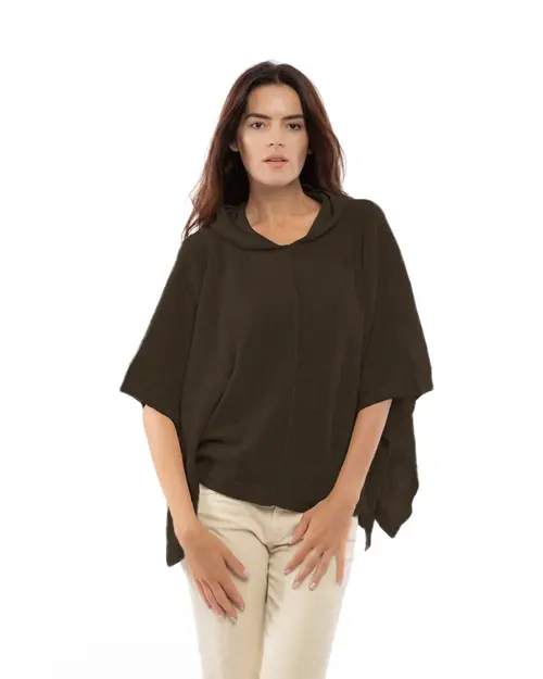 MONTICELLI CASHMERE Button Hoodie Poncho