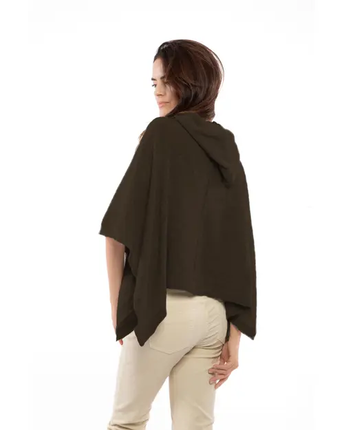 MONTICELLI CASHMERE Button Hoodie Poncho