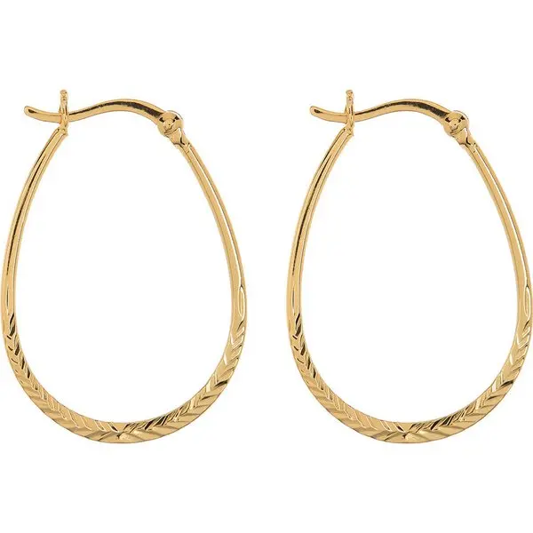 Argento Vivo Horseshoe Hoop Earrings - Gold