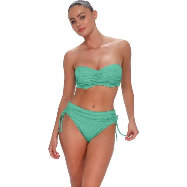 SUNSETS Loretta Bandeau D Cup Bikini Top - Aqua Mist Sandbar Rib