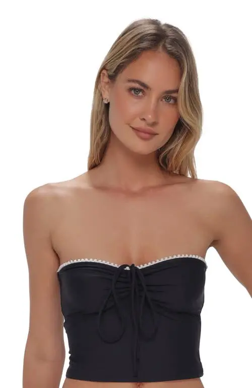 SWIM SYSTEMS Pom Pom Dolly Crop Bikini Top - Black