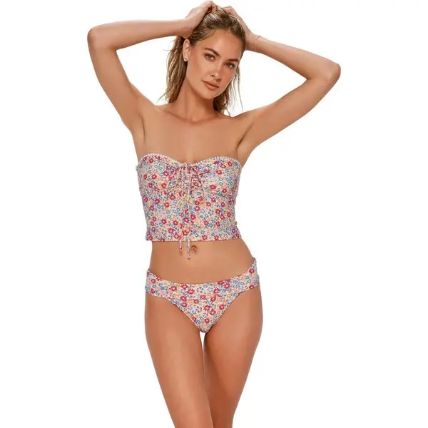 SWIM SYSTEMS Pom Pom Dolly Crop Bikini Top - Prairie Petals