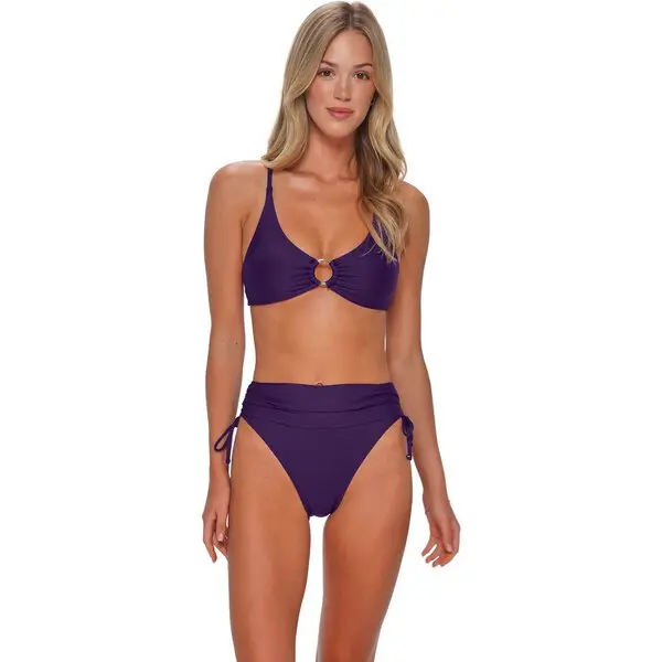 SUNSETS Carrie Crossback Bikini Swimsuit Top - Paradise Plum