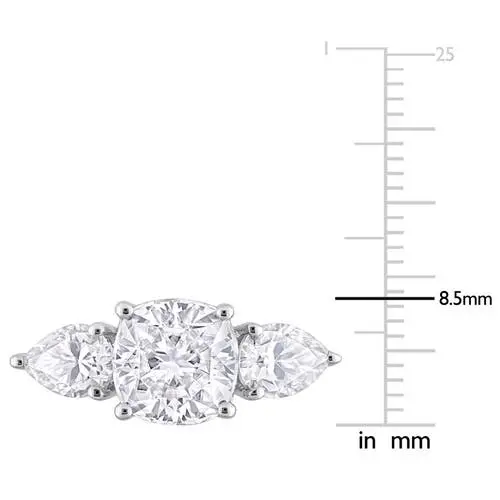 JULIANNA B. Moissanite Cushion 3-stone Ring