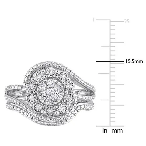 JULIANNA B. 1/4 Ctw Diamond Vintage Bridal Ring Set