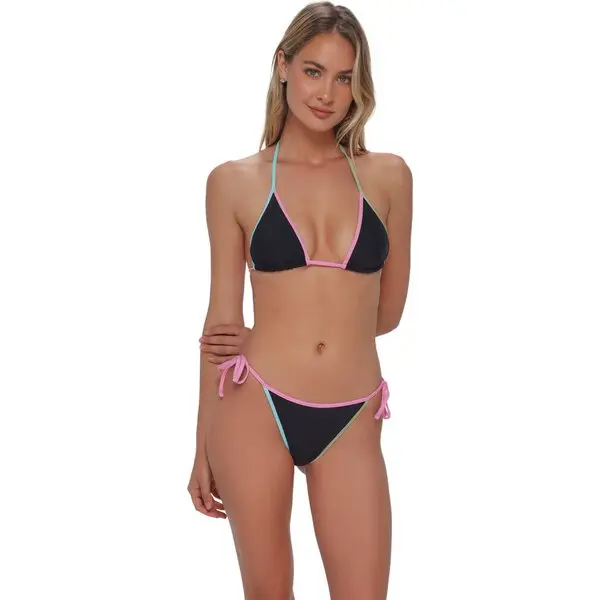 SWIM SYSTEMS Trisha Triangle Bikini Swimsuit Top - Black