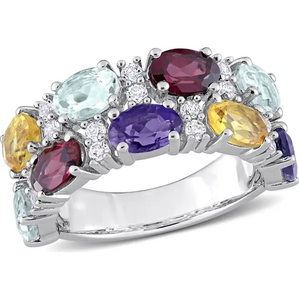 JULIANNA B. Band Ring Sterling Silver - Multi-gemstone