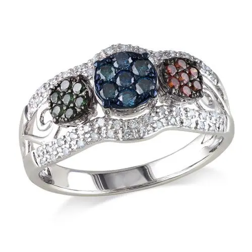 JULIANNA B. Diamond Cluster Ring - Multi-color Diamond