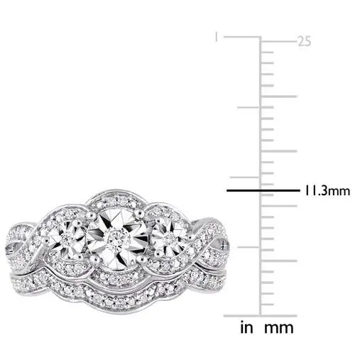 JULIANNA B. Diamond 3-stone Bridal Ring Set