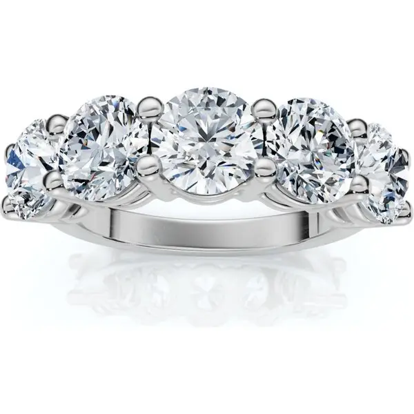 BLISS DIAMOND 2 1/2ct Five Stone Lab Grown Diamond Wedding Ring In 14k Gold - 14k White Gold
