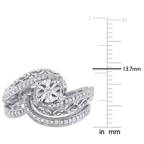 JULIANNA B. Diamond Vintage Bridal Ring Set