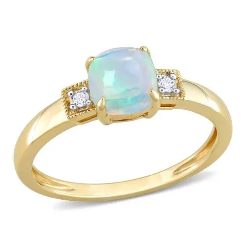 JULIANNA B. 10k Yellow Gold And Diamond Ring - Opal