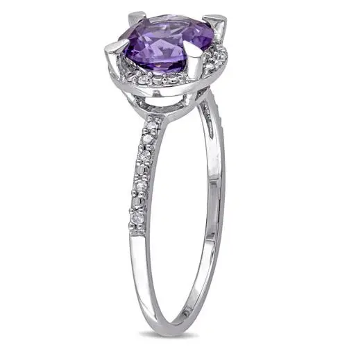 JULIANNA B. Gemstone And Diamond Halo Ring
