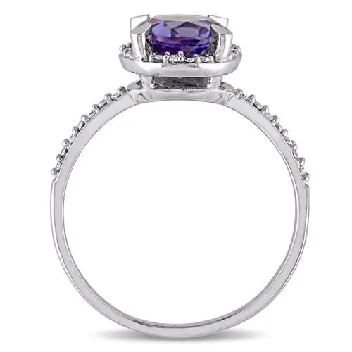 JULIANNA B. Gemstone And Diamond Halo Ring