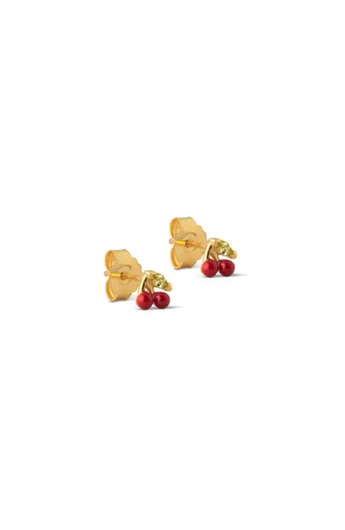 ENAMEL COPENHAGEN Cherry Stud Earrings - Red