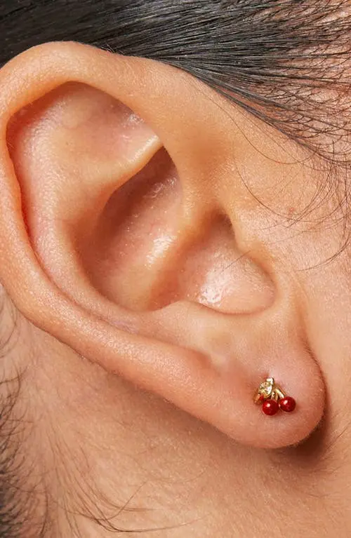 ENAMEL COPENHAGEN Cherry Stud Earrings - Red