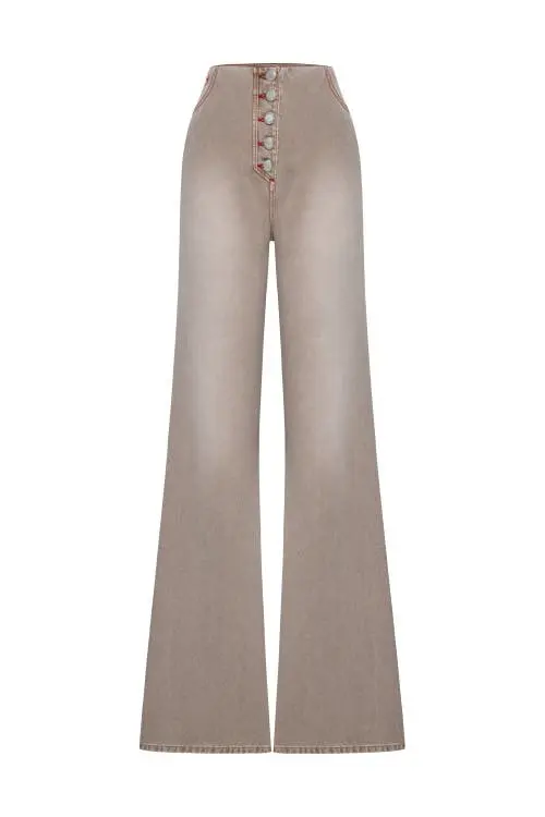 PCFG Pure Cotton Flare Denim Pant - Blue