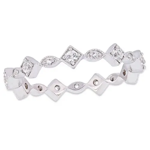 JULIANNA B. 10k Gold Lab-created White Sapphire Eternity Ring - 10k White Gold