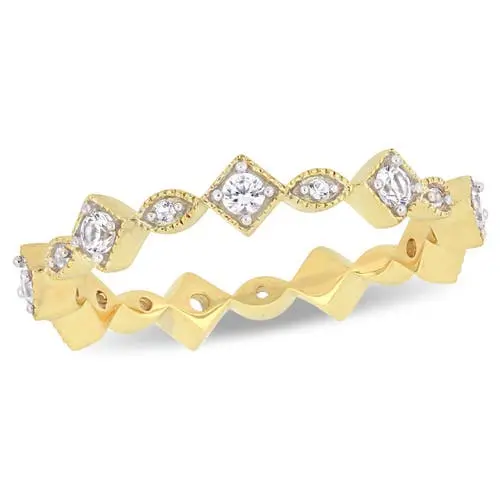 JULIANNA B. 10k Gold Lab-created White Sapphire Eternity Ring - 10k Yellow Gold