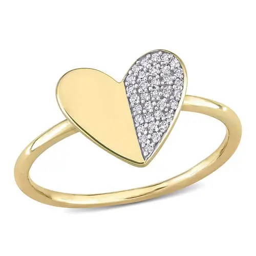 JULIANNA B. 10k Yellow Gold Diamond Heart Ring - 10k Gold