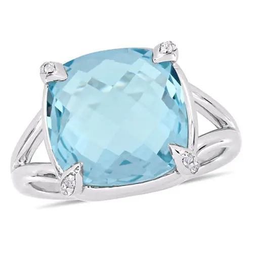 JULIANNA B. Sterling Silver Sky Blue Cocktail Ring - Topaz