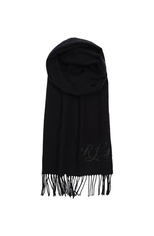 Ralph Lauren Beaded Logo Scarf - Black