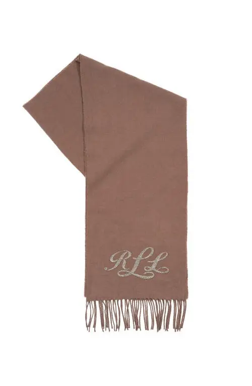 Ralph Lauren Beaded Logo Scarf - Taupe