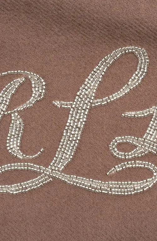 Ralph Lauren Beaded Logo Scarf - Taupe