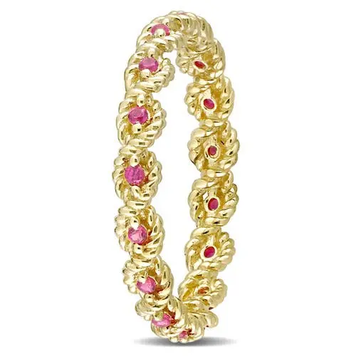 JULIANNA B. 10k Gold Created Gemstone Infinity Eternity Ring - Created Ruby