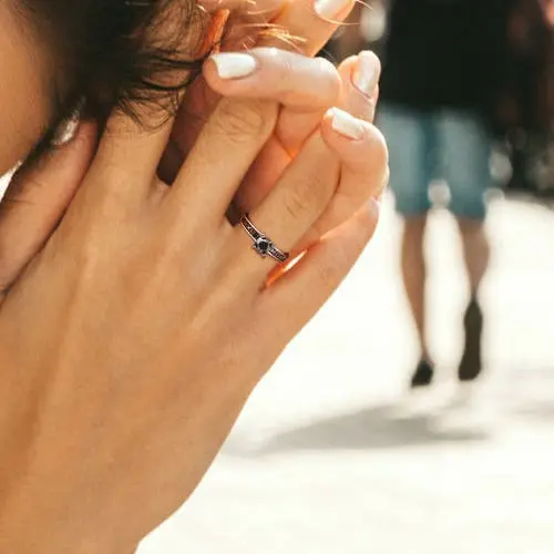 JULIANNA B. Black Engagement Ring