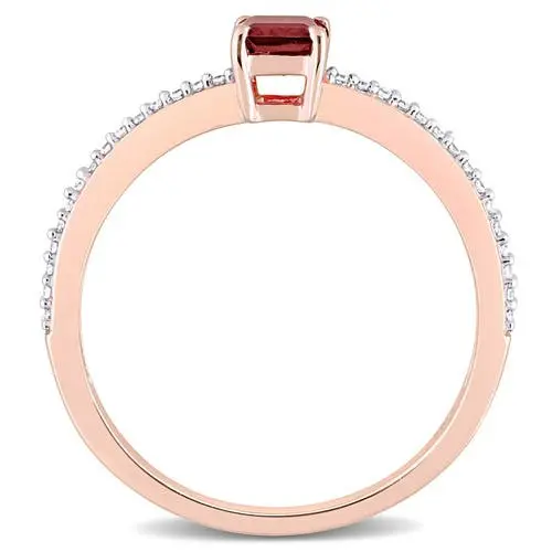JULIANNA B. 10k Rose Gold Gemstone And Diamond Promise Ring