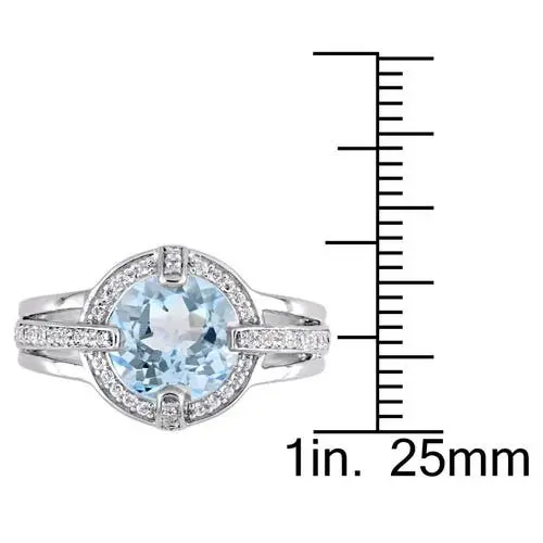 JULIANNA B. Blue And White Halo Ring