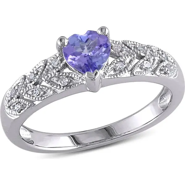 JULIANNA B. And Diamond Heart Ring - Tanzanite