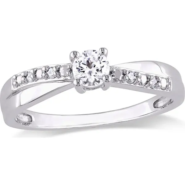JULIANNA B. Created White Sapphire & Diamond Crossover Ring - Sterling Silver