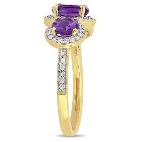 JULIANNA B. Diamond And Three-stone Halo Ring