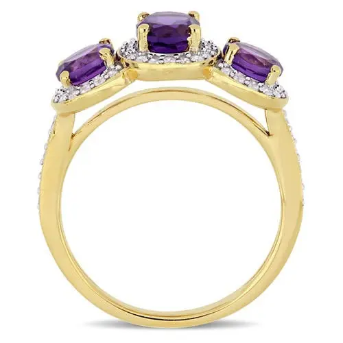JULIANNA B. Diamond And Three-stone Halo Ring