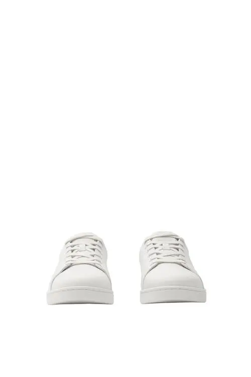 Burberry Embossed Check Leather Set Sneakers - Porcelain White