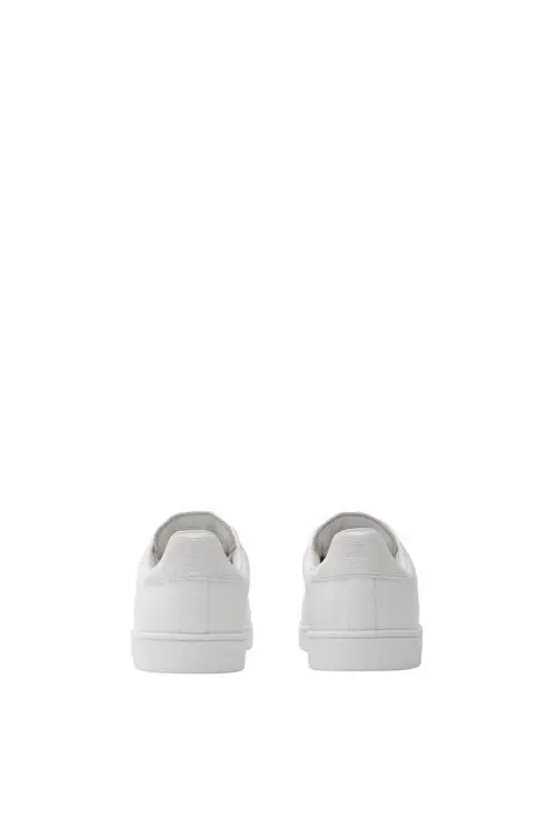 Burberry Embossed Check Leather Set Sneakers - Porcelain White